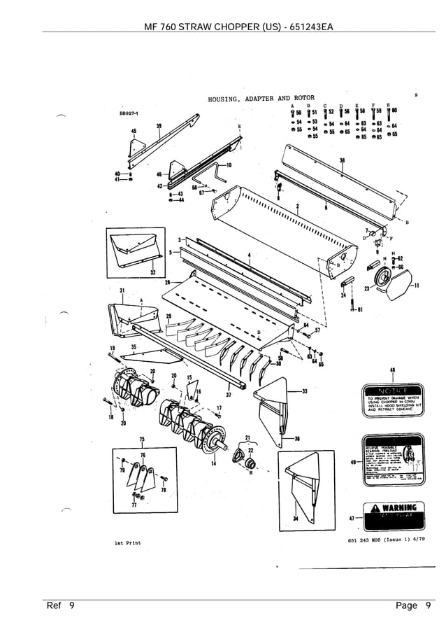 Massey ferguson mf 760 straw chopper (us) parts catalogue manual | PDF