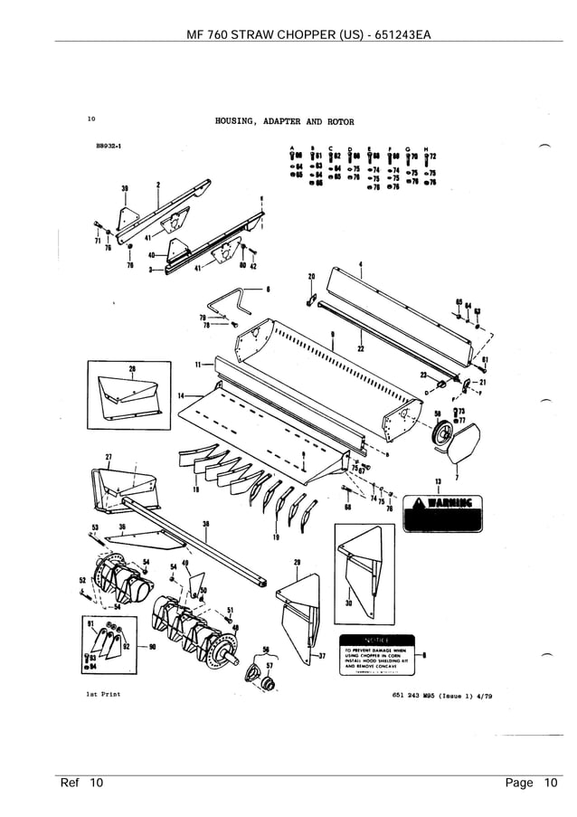 Massey ferguson mf 760 straw chopper (us) parts catalogue manual | PDF