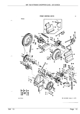 Massey ferguson mf 760 straw chopper (us) parts catalogue manual | PDF