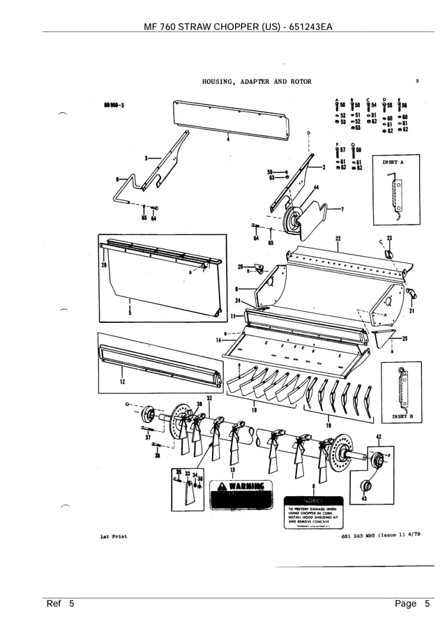 Massey ferguson mf 760 straw chopper (us) parts catalogue manual | PDF