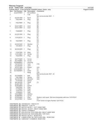 Massey ferguson mf8120 tractor parts catalogue manual | PDF