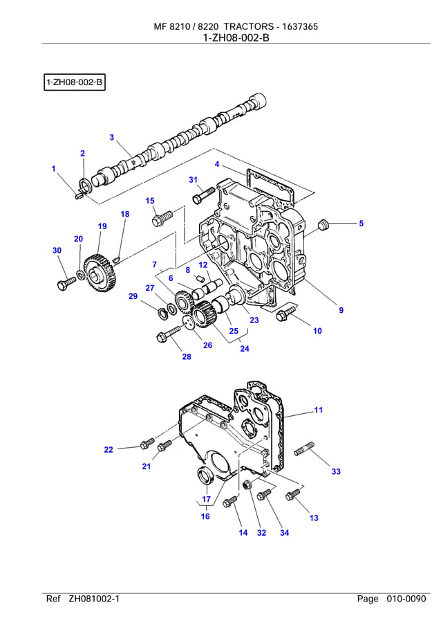 Massey ferguson mf8210 tractors parts catalogue manual | PDF