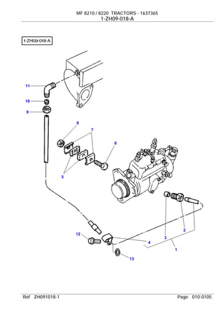 Massey ferguson mf8210 tractors parts catalogue manual | PDF