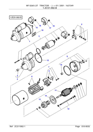 Massey ferguson mf8260 lst tractor parts catalogue manual | PDF