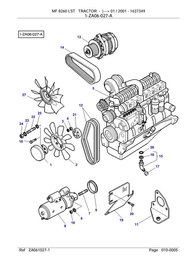 Massey ferguson mf8260 lst tractor parts catalogue manual | PDF