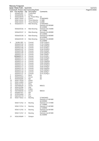 Massey ferguson mf8260 tractor parts catalogue manual | PDF