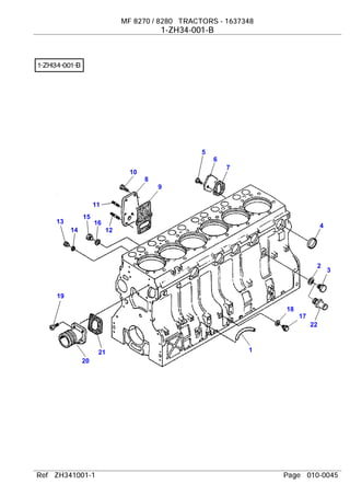 Massey ferguson mf8270 tractor parts catalogue manual | PDF
