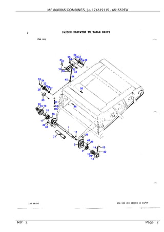 Massey ferguson mf 860 combines ( 174619115) parts catalogue manual | PDF