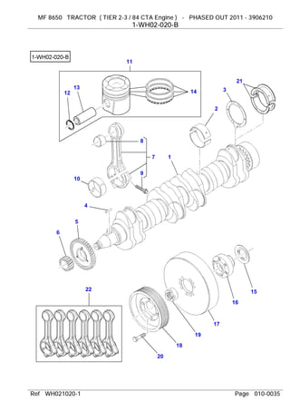 Massey ferguson mf8650 tractor (tier 2 3 84 cta engine) - phased out ...