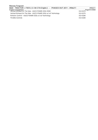 Massey ferguson mf8660 tractor (tier 2 3 84 cta engine) - phased out ...