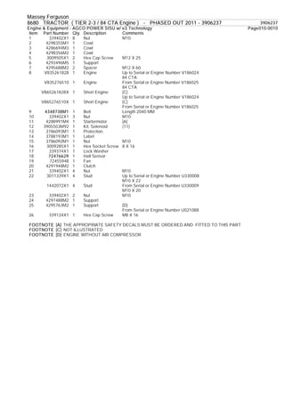 Massey ferguson mf8680 tractor (tier 2 3 84 cta engine) (phased out ...