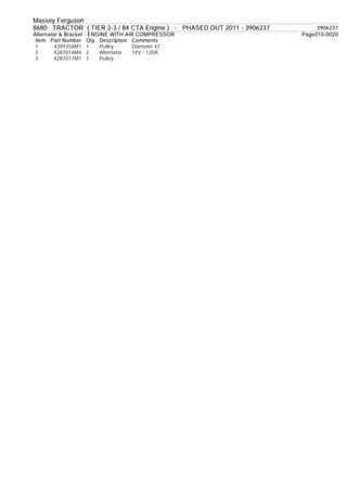 Massey ferguson mf8680 tractor (tier 2 3 84 cta engine) (phased out ...