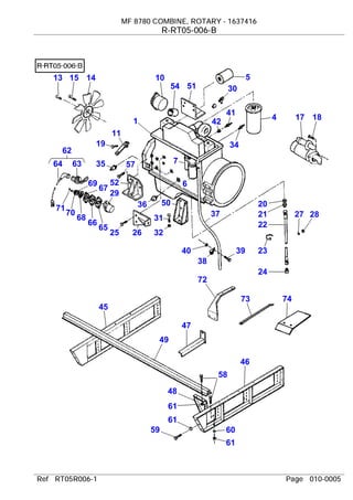 Massey ferguson mf 8780 rotary combine parts catalogue manual | PDF