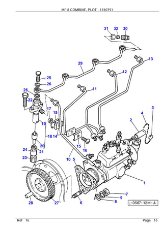 Massey ferguson mf 8 combine, plot parts catalogue manual | PDF