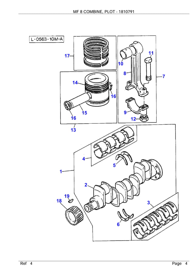 Massey ferguson mf 8 combine, plot parts catalogue manual | PDF