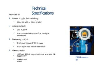 Mass Flow Transmitters transmisor del medidor masico | PPT
