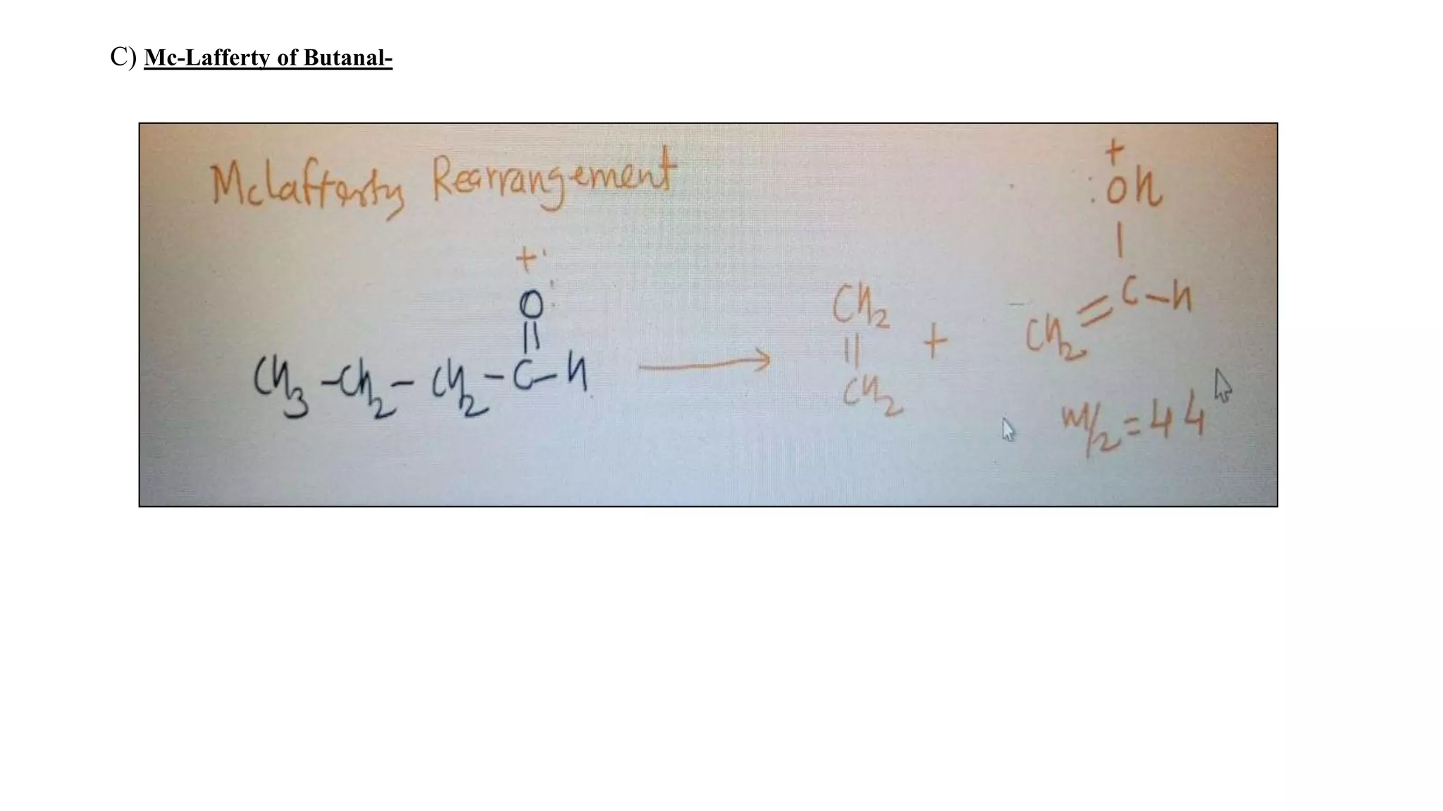 Mass fragmentation of Carbonyl compounds(spectral analysis) | PPTX