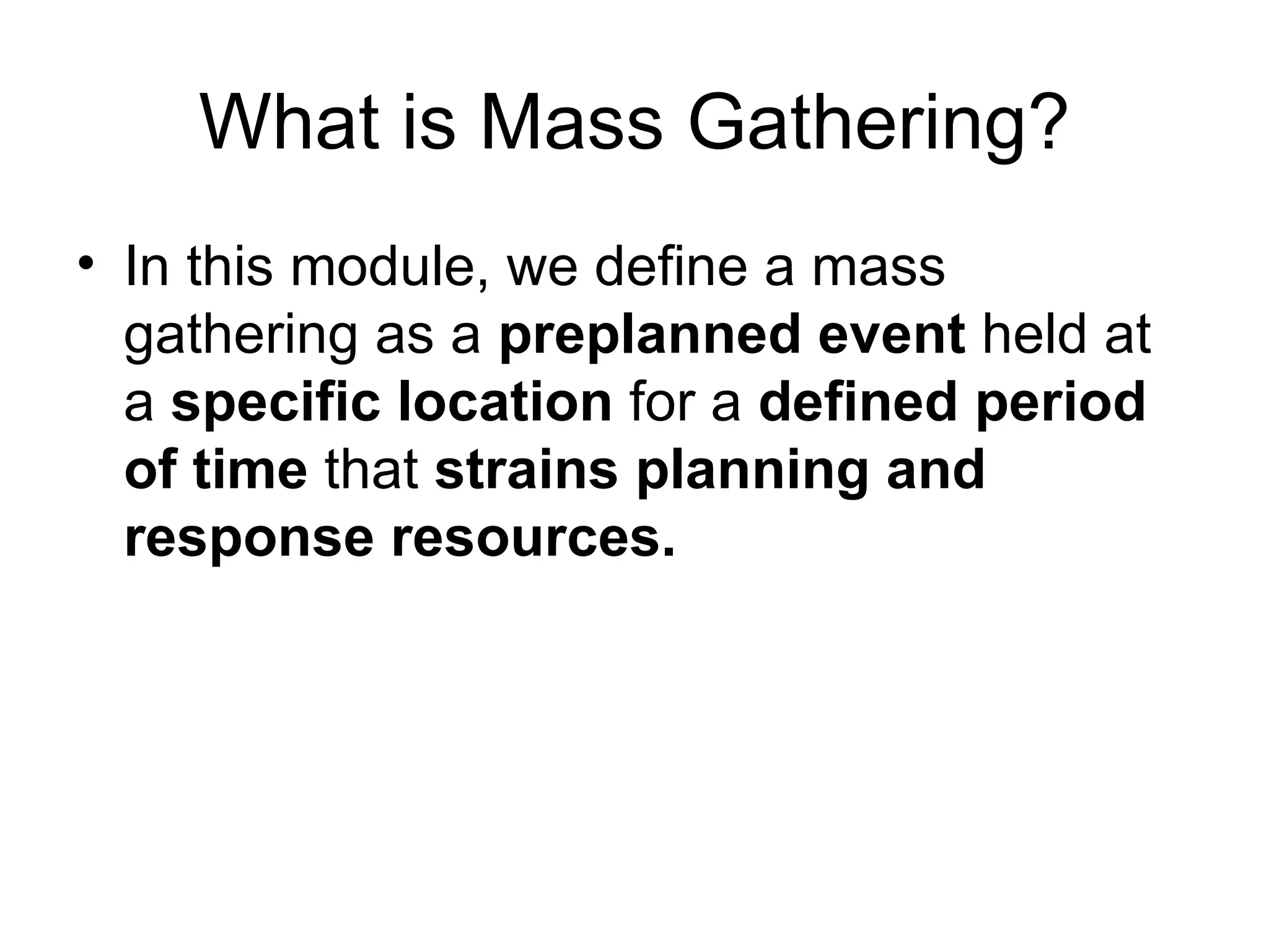Mass gathering | PPT