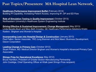 Mass hospital lean network mission statement april 2014 | PPT | Healthcare Industry | Industries
