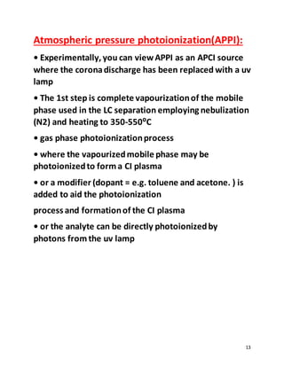 Ionazation in Mass spectroscopy | DOCX | Chemistry | Science