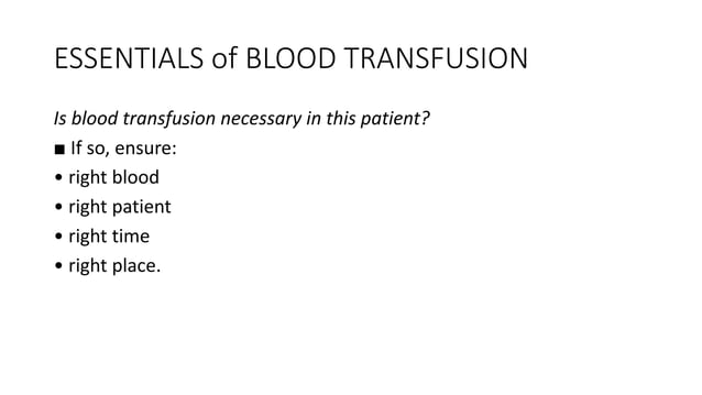 Massive blood transfusion | PPTX