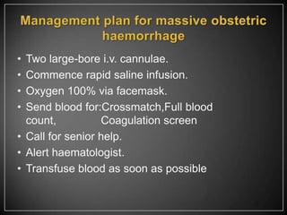 Massive obstetrical hemorrhage | PPTX