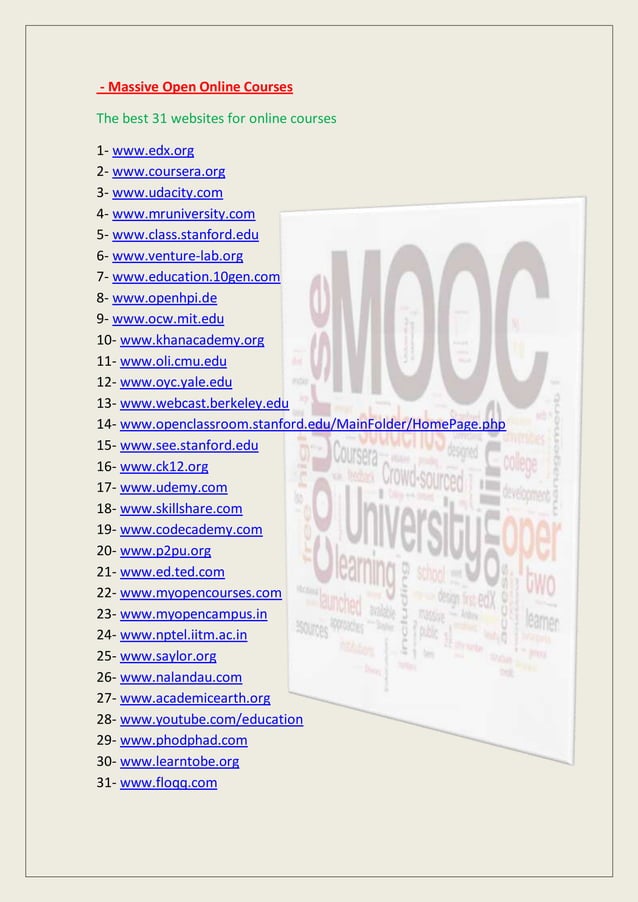 Massive open online courses MOOCs | PDF