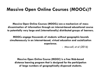 Massive Open Online Courses in India: A Study of Swayam | PDF