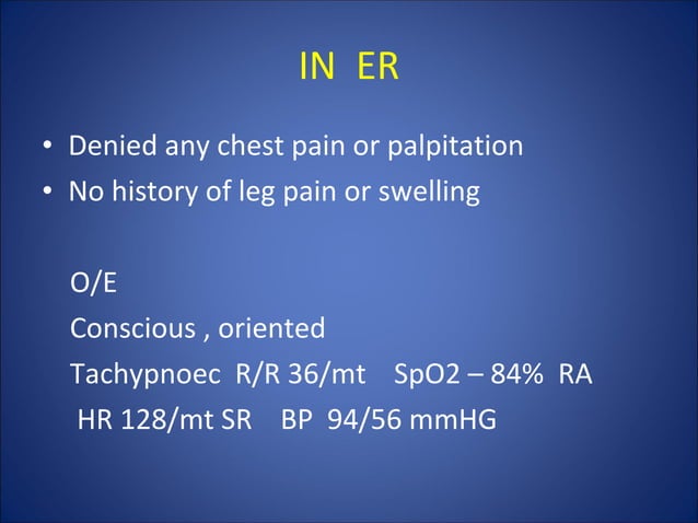 Massive Pulmonary Embolism Case Presentation