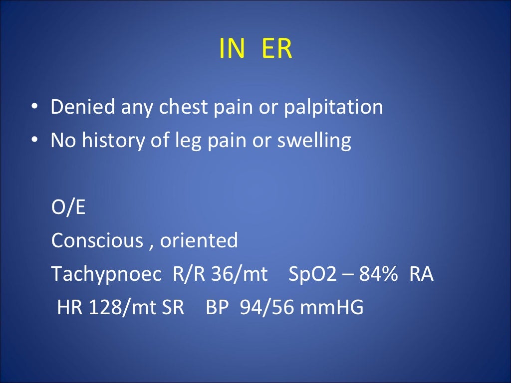 Massive Pulmonary Embolism Case Presentation