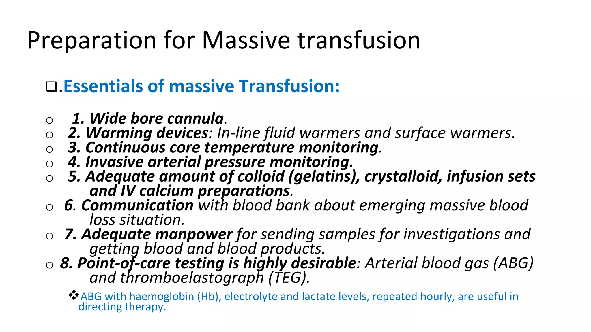 Massive transfusion | PPTX