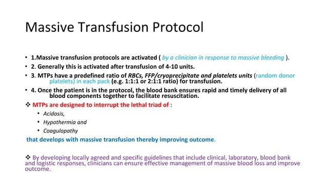 Massive transfusion | PPTX