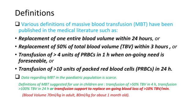 Massive transfusion | PPTX