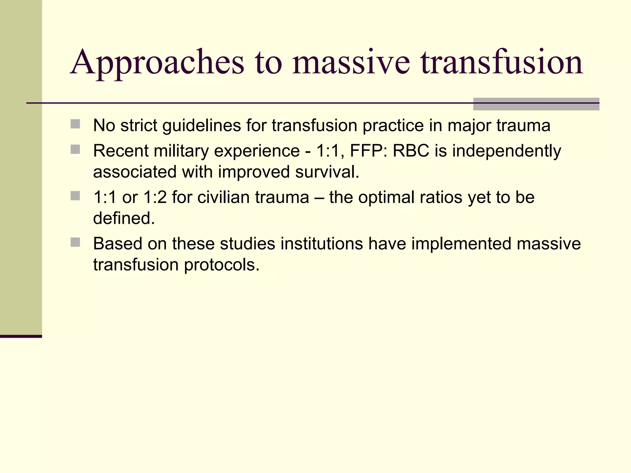Massive Transfusion In Trauma | PPT