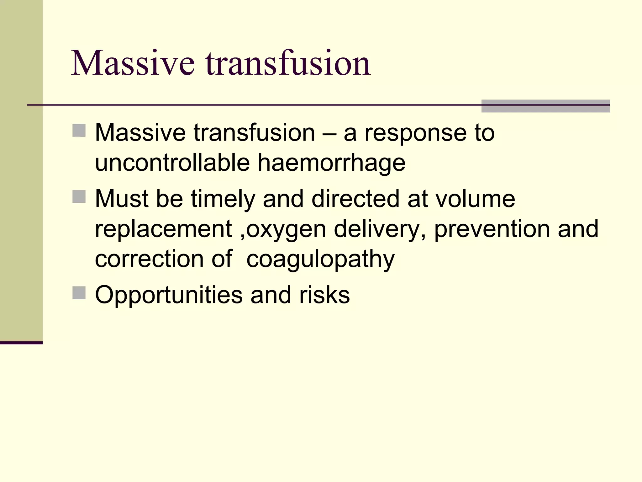 Massive Transfusion In Trauma | PPT