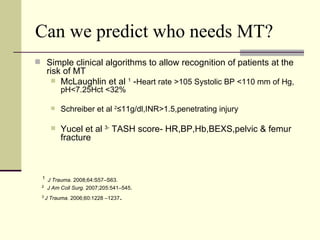 Massive Transfusion In Trauma | PPT