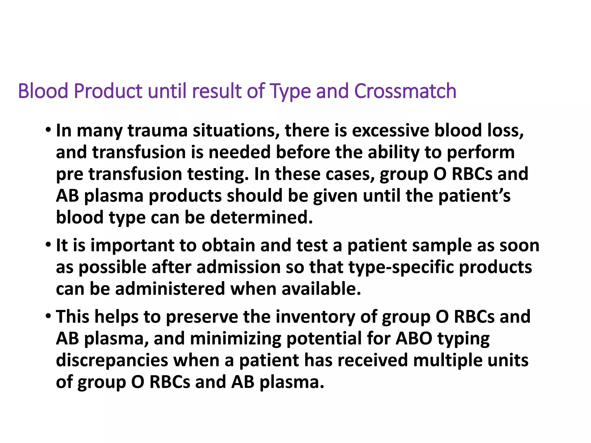 Massive transfusion protocol | PPTX