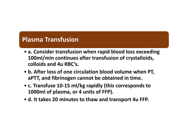 Massive transfusion protocol | PPTX | Blood Disorders | Diseases and ...