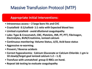 Massive transfusion protocol | PPT