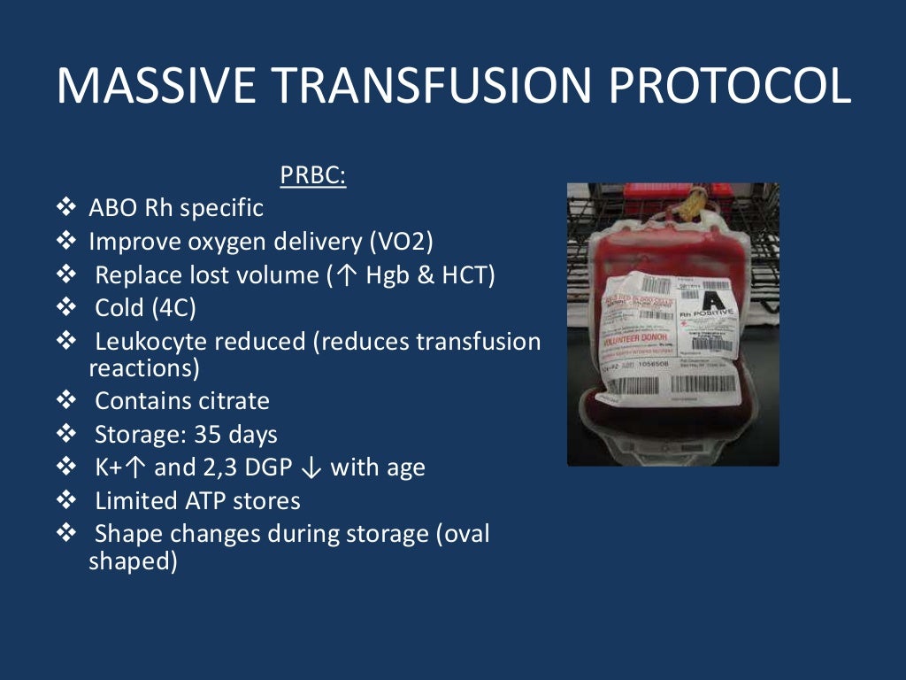 Massive Transfusion Protocol