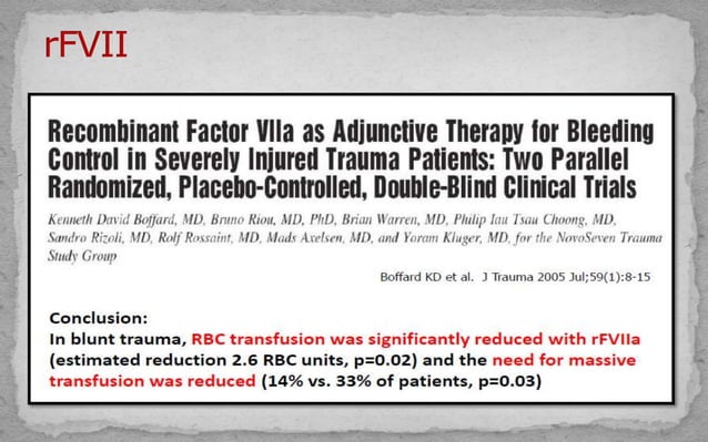 Massive transfusion protocol | PPTX