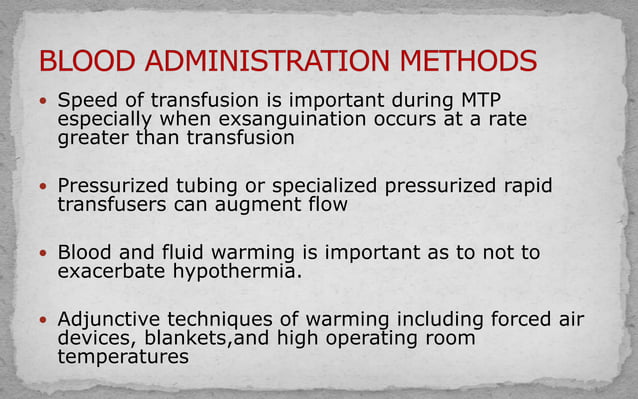 Massive transfusion protocol | PPTX