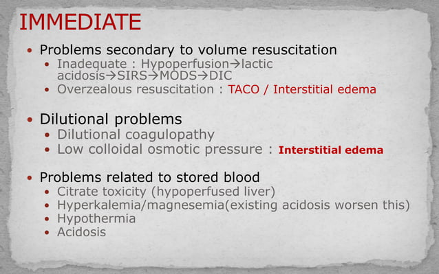 Massive transfusion protocol | PPTX