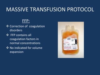 Massive Transfusion Protocol + Blood transfusions | PPTX