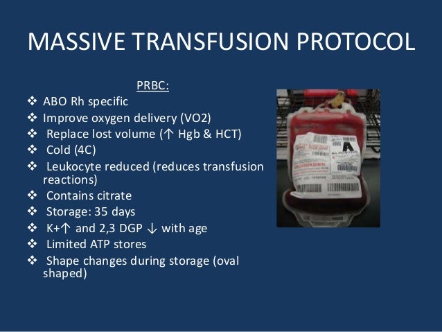Massive Transfusion Protocol + Blood transfusions