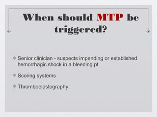 Massive Transfusion in Trauma | PPT