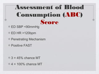 Massive Transfusion in Trauma | PPT