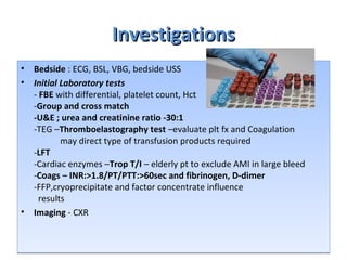 Management of Massive Upper GI Haemorrhage | PPT