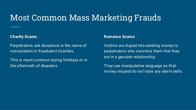 Mass Marketing Fraud - Reviewing its Types, Examples and Prevention ...