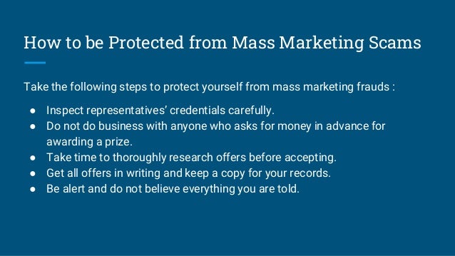 Mass Marketing Fraud - Reviewing its Types, Examples and Prevention ...